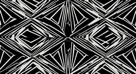 Abstract Geometric Pattern Featuring A Series Of Black And White Intersecting Lines Stock