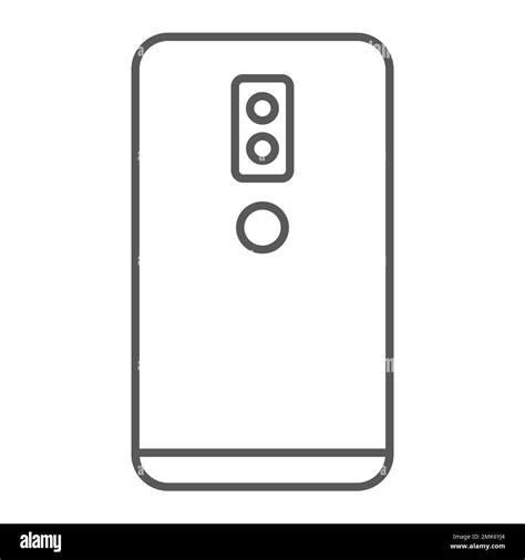 Dual Camera Smartphone Thin Line Icon Technology And Communication