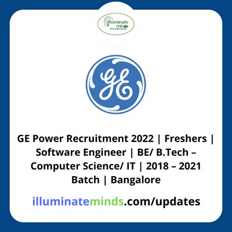 Ge Power Recruitment 2022 Freshers Software Engineer Be Btech