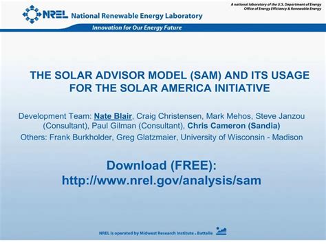 Ppt The Solar Advisor Model Sam And Its Usage For The Solar America