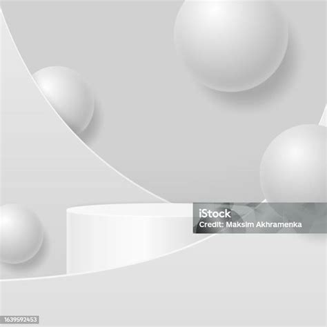 추상적인 기하학적 모양이 있는 사실적인 원통형 연단 또는 받침대 0명에 대한 스톡 벡터 아트 및 기타 이미지 0명 3차원 형태 강단 Istock