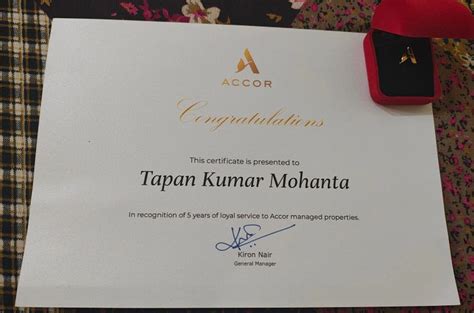 Im Thrilled And Honoured To Share That I Have Completed 5 Years At Accor I Want To Express My