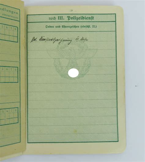 Polizei Dienstpass Danzig Schlender Antik