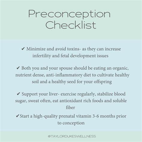 Preconception Checklist For Planning Pregnancy