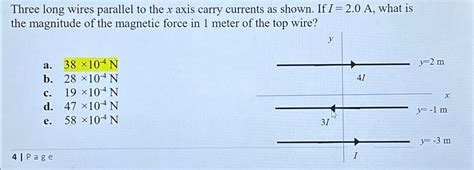Solved Three Long Wires Parallel To The X ﻿axis Carry