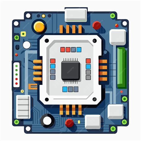 Detailed Vector Design Of Computer Motherboard Hightech Electronics