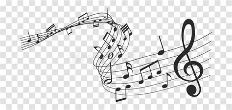Partitura Dorado Notas Musicales Melodía Sobre Fondo Transparente
