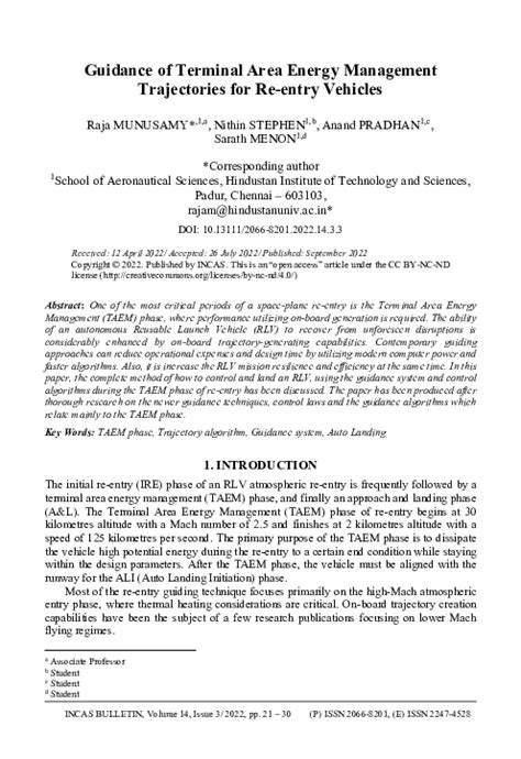 Pdf Optimizing Energy Management In Rlv Re Entry