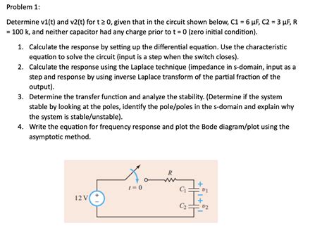 Solved Determine V1 T And V2 T For T0 Given That In The Chegg Com