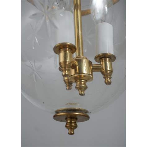 Etched Glass Bell Form Vintage Hall Ceiling Fixture Chairish