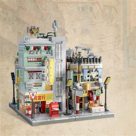 Old Times Series Architecture Blocks Retro Convenience Store Barber