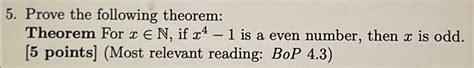 Solved Prove The Following Theorem Theorem For XinN If X4 1 Chegg Com