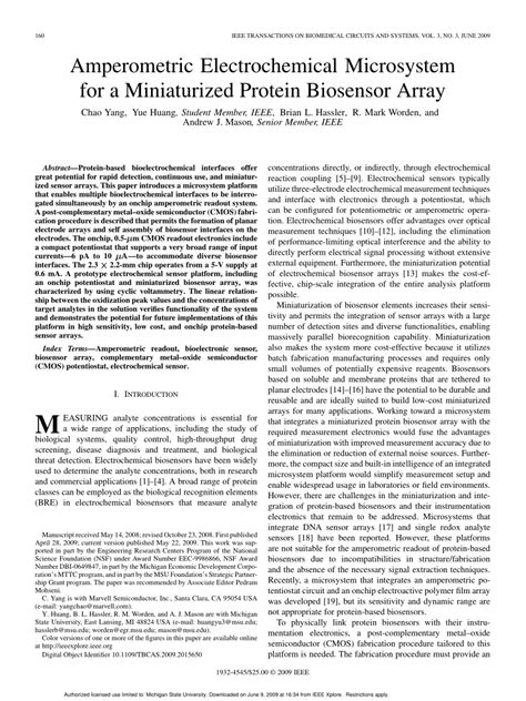 pdf amperometric electrochemical microsystem for a miniaturized