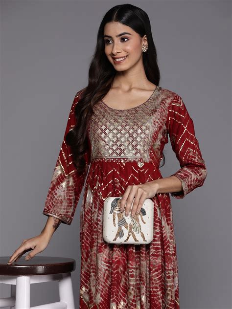 Buy Libas Tie And Dye Sequined Fit And Flare Maxi Dress Dresses For Women