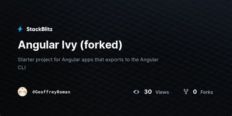 Angular Ivy Forked Stackblitz