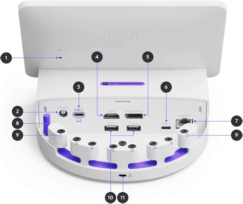 Logitech Logi Dock Flex 8 Wxga Ips Touch Screen 10 100 Mbps Ethernet Ports Ambient Light