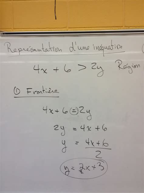 Cours Cst 5e Secondaire Collège Des Compagnons Cours 4 Représentation Dinéquation à 2 Variables