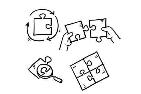 Doodle Simple Set Of Puzzle Related Graphic By Devita Ayu