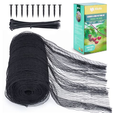 Tikola Bird Netting Kit 6 5 X 65 5ft Black Woven Mesh Heavy Duty
