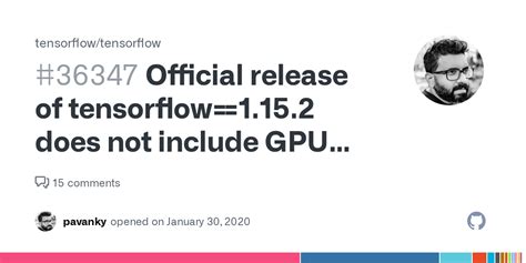 Official Release Of Tensorflow1152 Does Not Include Gpu Support