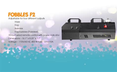 Froggys Fog Fobbles F2 4 In 1 Fog Bubble Machine Fog Haze Bubbles And Fog