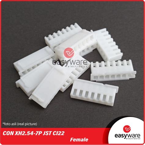 jual connector jst xh2 54 7p male straight header 2 54mm ci22 7 pin