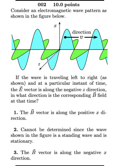 Solved Consider An Electromagnetic Wave Pattern As Shown In