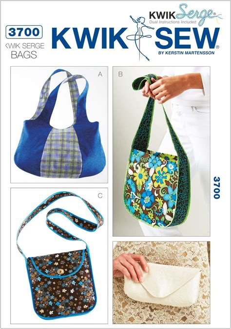 Amazon Kwik Sew K3700 Kwik Serge Bags Sewing Pattern No Size