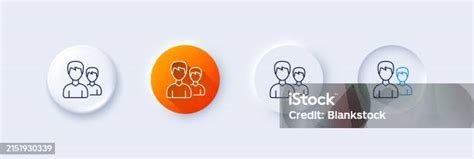 사용자 줄 아이콘입니다 커플 또는 그룹 기호 선 아이콘 벡터 3차원 형태에 대한 스톡 벡터 아트 및 기타 이미지 3차원 형태 고급 그라데이션 Istock