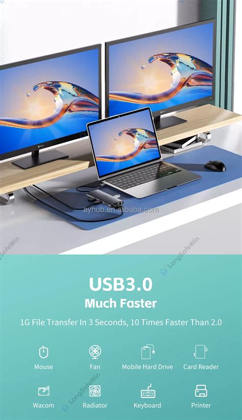 10 포트 유형 C 인터페이스 Usb30 이더넷 및 Pd100w 충전 허브 Buy 10 포트 유형 C 인터페이스 충전 허브10 In 1 Usb 허브10 In 1