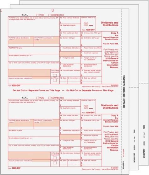 1099 DIV Forms Set Discount Tax Forms