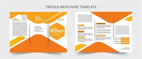 Business Brochure Template In Tri Fold Layout Corporate Design Leaflet With Minimal Design