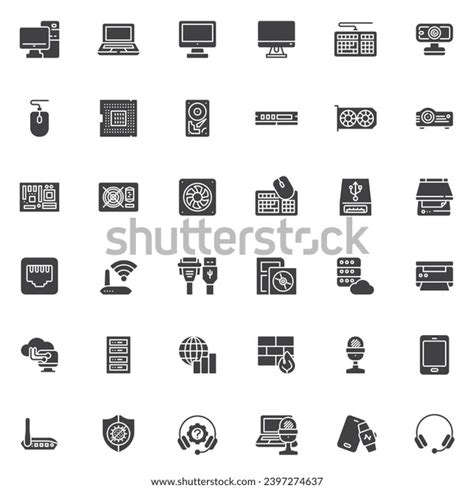 Computer Hardware Vector Icons Set Modern Stock Vector Royalty Free