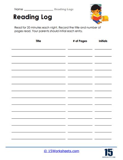 Reading Logs Worksheets 15 Worksheets Com