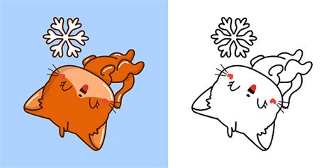 귀여운 크리스마스 빨간 고양이 클립 아트를 색칠 공부 페이지와 그림 행복한 클립 아트 크리스마스 새끼 고양이입니다 개체 그룹에
