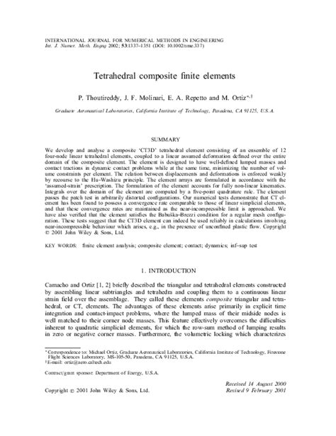 Pdf Tetrahedral Composite Finite Elements