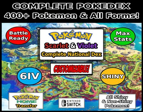 Complete Pokedex 400 Pokemon Pokemon Scarlet Violet Home Transfer
