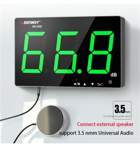 층간소음 소음측정기 공사장 Sndway 디지털 사운드 레벨 미터 Sw525g 30 ~ 130db Lcd 표시기 실내 실외 소음