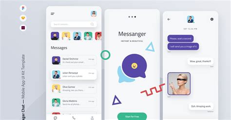 Messanger Chat Mobile App Ui Kit Template By Panoplystore On Envato Elements Ourgfx