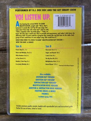 Rock N Learn Multiplication Rap Multiplication Country Cassettes 1991