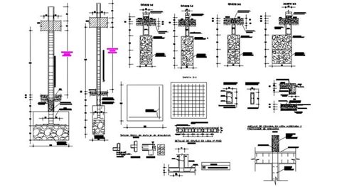 Column Construction Detail D View CAD Structural Block Layout File In Dwg Format