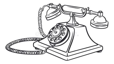 Vintage Rotary Dial Telephone Sketch Vector Communication Vector Design Generative Ai Stock