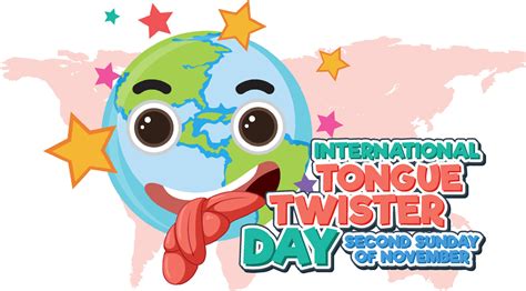 International Tongue Twister Day Banner Design 12496280 Vector Art At