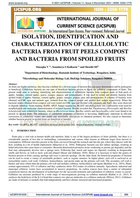 Pdf Isolation Identification And Characterization Of Cellulolytic