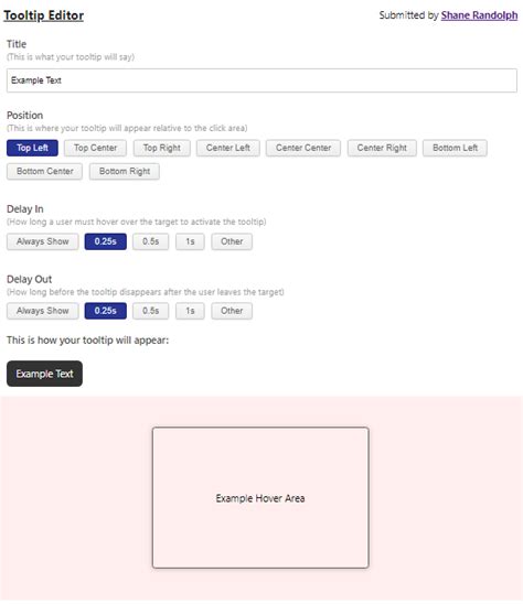 Github Randolrsreact Tooltip Editor
