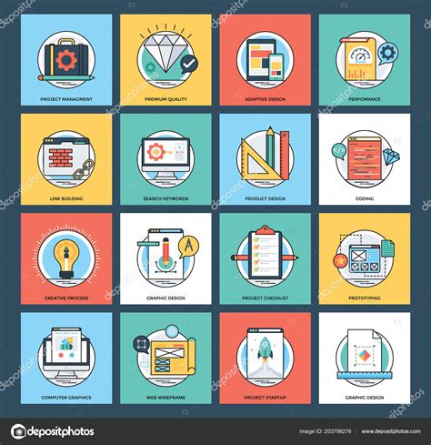Web Mobile Development Vector Icons Stock Vector Image By