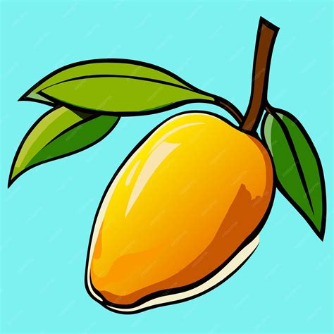 Mango With Leaf Vector Illustration Premium Ai Generated Vector