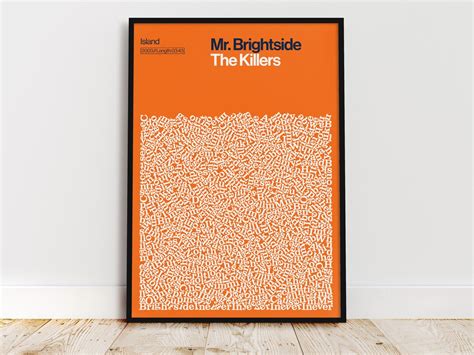 The Killers Poster Mr Brightside Print Song Lyric Print Gig Poster