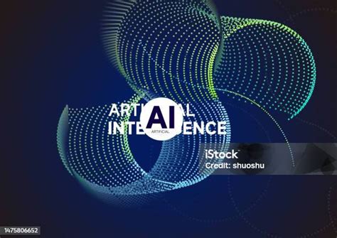 색상 그라데이션 동적 점선 Ai 개념 기술 배경 곡선에 대한 스톡 벡터 아트 및 기타 이미지 곡선 과학 그라데이션
