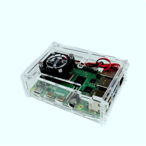 Raspberry Pi 4 Acrylic Case With Cooling Fan Slot Buy Online At Low